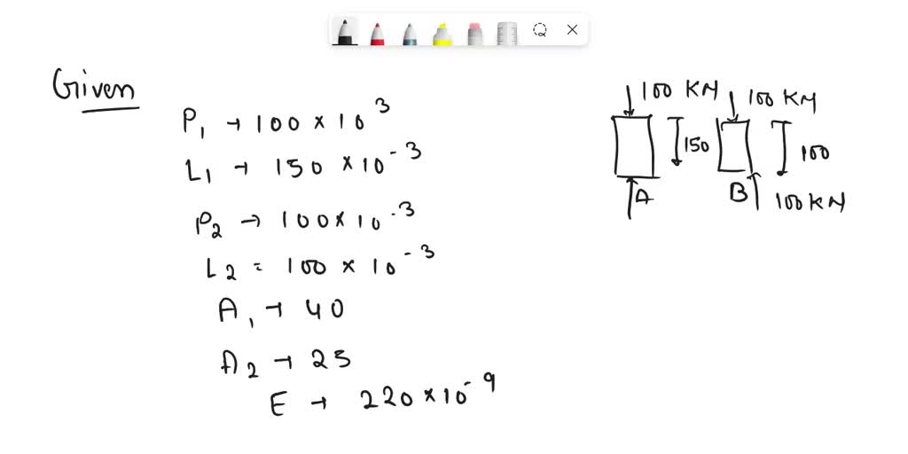 A steel strut of rectangular section is made up of two lengths as shown below. The first 150 mm ...