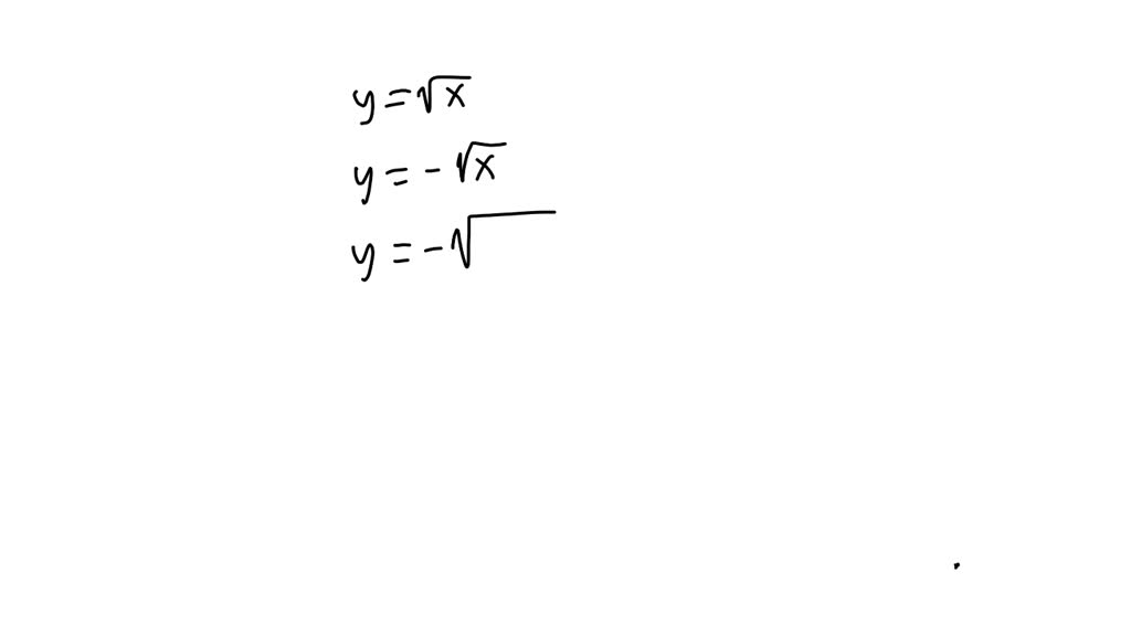 Solved Graph Y√ X Write An Equation If The Graph Is Reflected Over The X Axis Translated