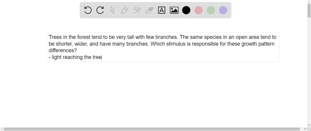 SOLVED: Trees that grow in a forest tend to grow very tall, with few ...