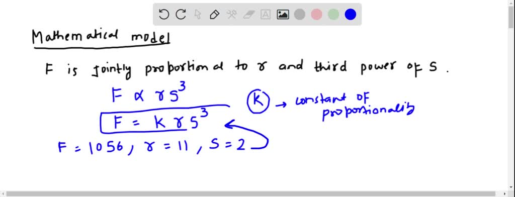 SOLVED: Find mathematical model that represents the statement: (Determine the constant of ...