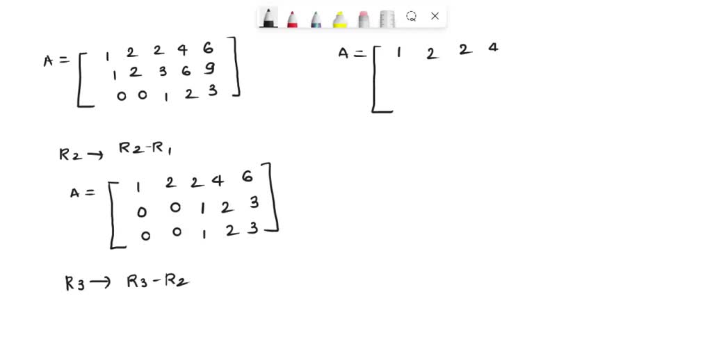 SOLVED: (a) Reduce A and B to their triangular echelon forms U. Which variables are free? (i) A ...