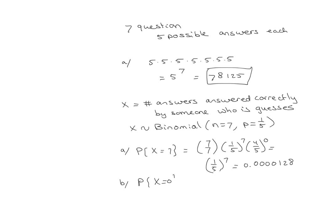 SOLVED: Fundamental Counting Principle and Probability class is taking multiple choice exam ...