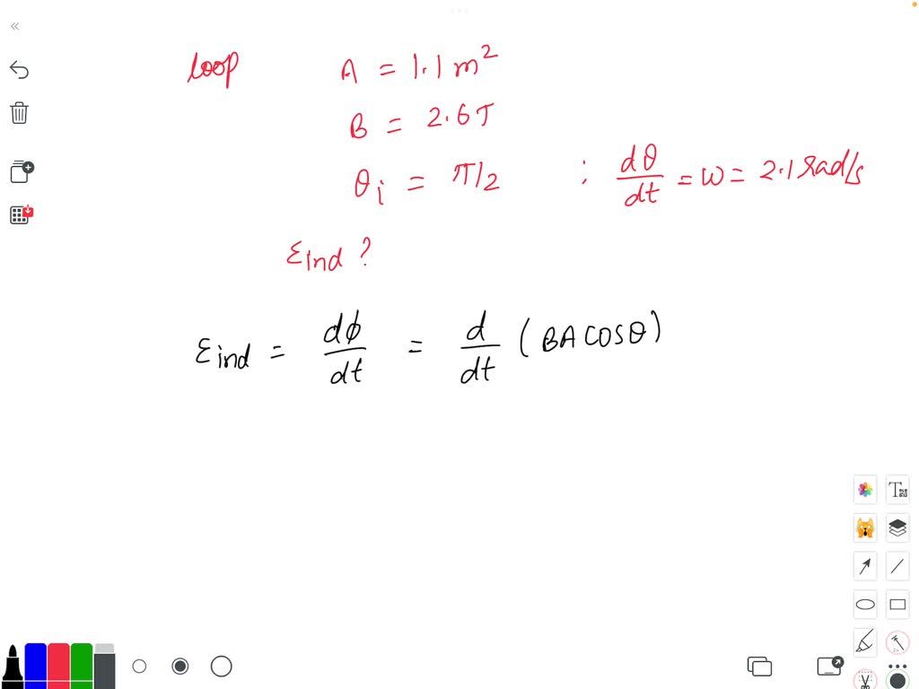 SOLVED: A rectangular loop area-0.65m) turns in a uniform magnetic field, B=2.0T. When the angle ...