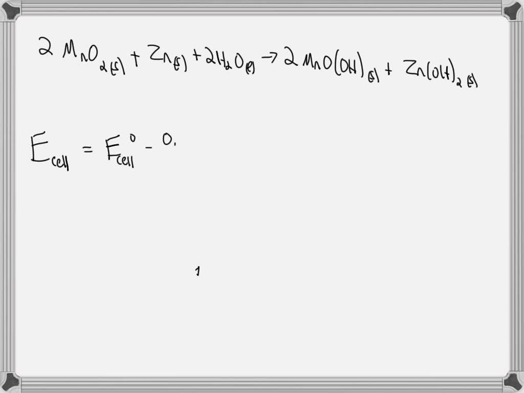 SOLVED: Set up Nernst equation for the standard dry cell. Using this ...