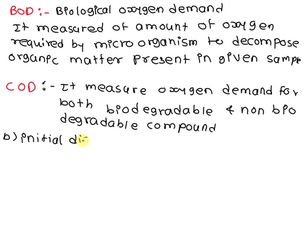 SOLVED: wastewater sample is being analyzed to determine its biological ...