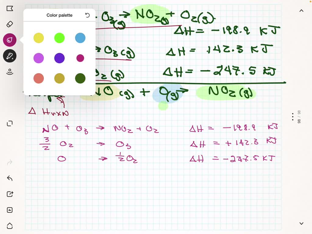 SOLVED: Consider the chemical equations shown here. Upper N Upper O (g ...