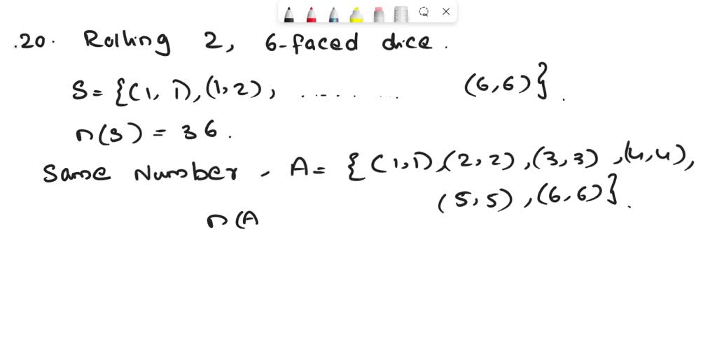 SOLVED: 20 Two fair, six-sided number cubes are labeled from 1 to 6 ...