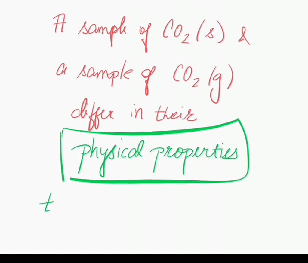 SOLVED: A sample of CO2(s) and a sample of CO2(g) differ in their