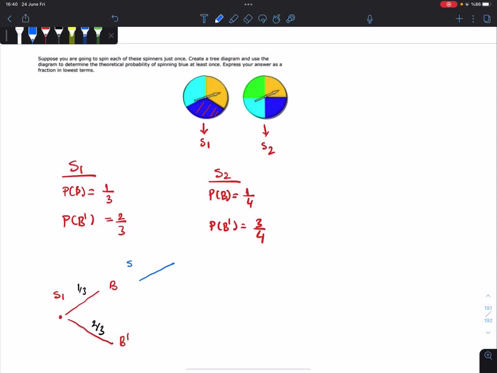 SOLVED: Suppose you are going to spin each of these spinners just once ...