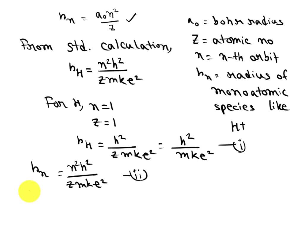 SOLVED: By using Ze2/r2 in place of e2/r2 for the force of attraction ...