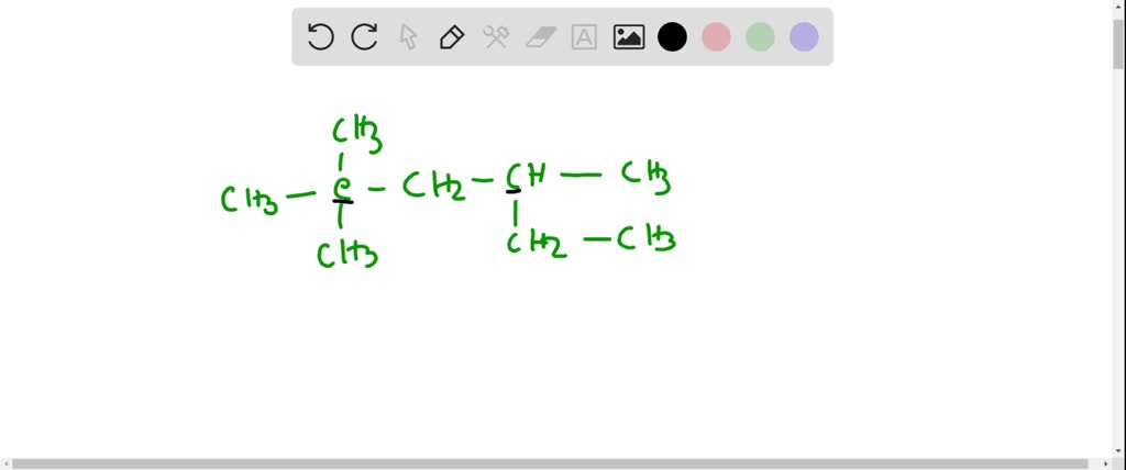 SOLVED: What is the IUPAC name of this alkane? CH3 CH3 - C - CH2 - CH - CH3 CH3 CH2CH3 A) 2 ...