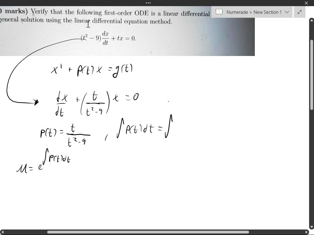 SOLVED: Q7. (10 marks) Verify that the following first-order ODE is a ... SOLVED: Q7. (10 marks) Verify that the following first-order ODE is a ...