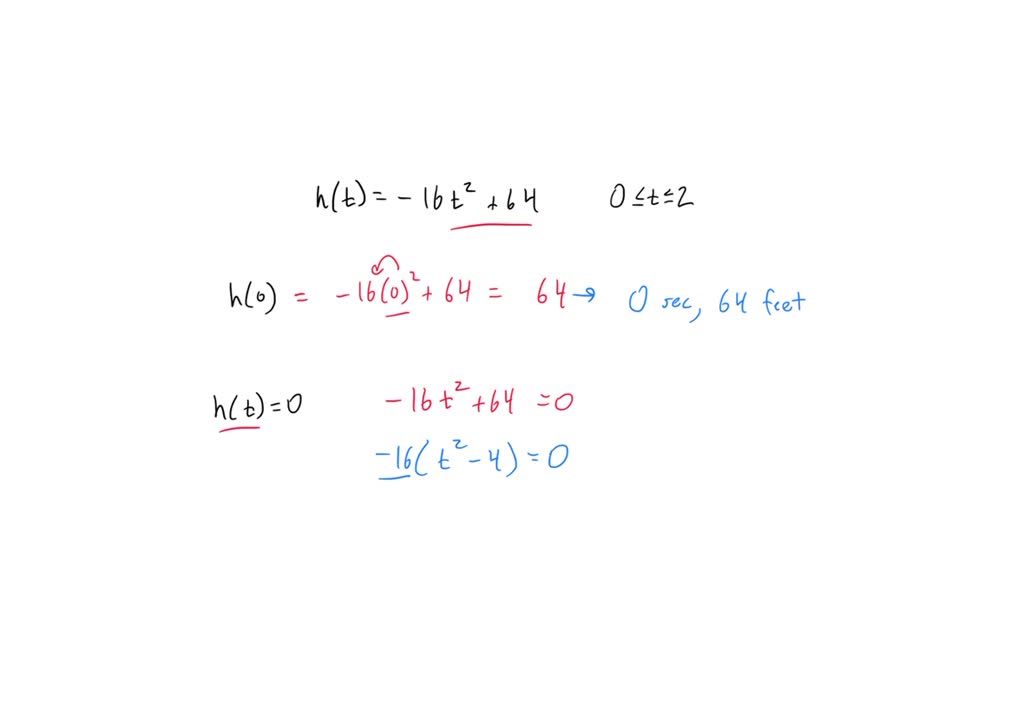 SOLVED: The height of an object dropped from the roof of an eight story building is modeled by ...