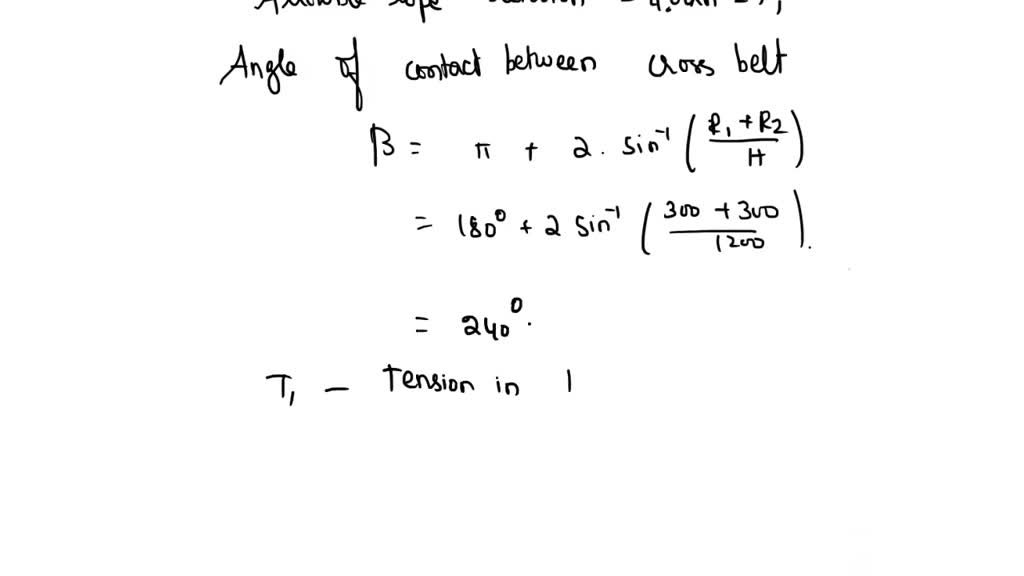 SOLVED: 1.For a rope or belt over a stationary drum,the relationship ...