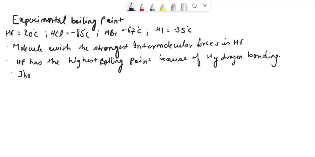 SOLVED: The boiling point of ethane (C2H6) and hydrogen chloride (HCl ...