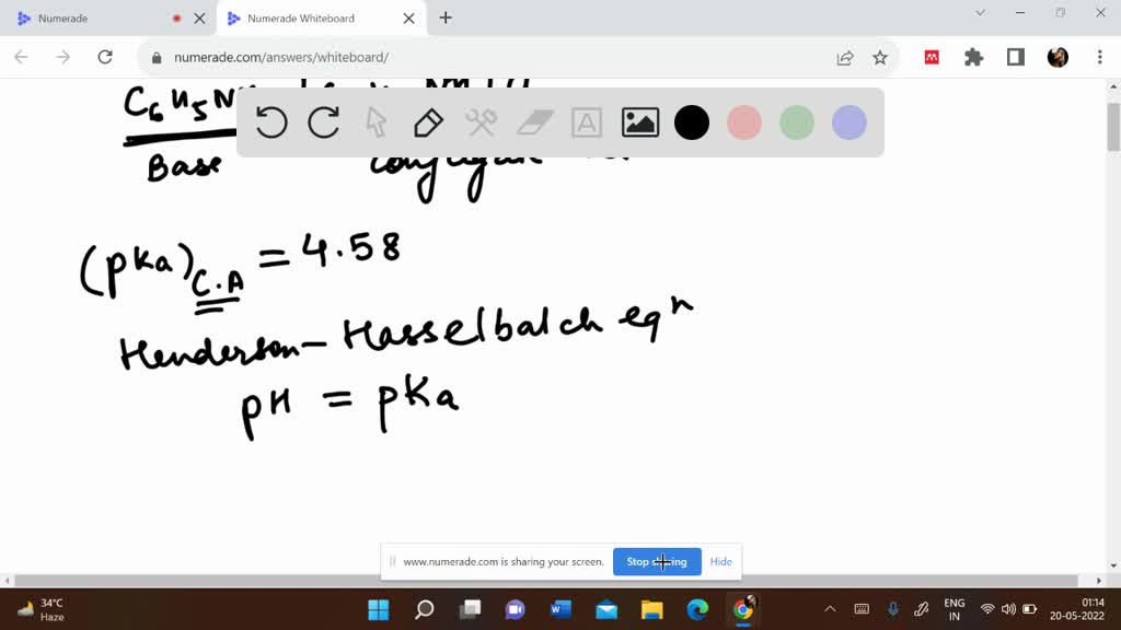 SOLVED: A buffered solution containing 0.400 M aniline C6H5NH2 and 0. ...