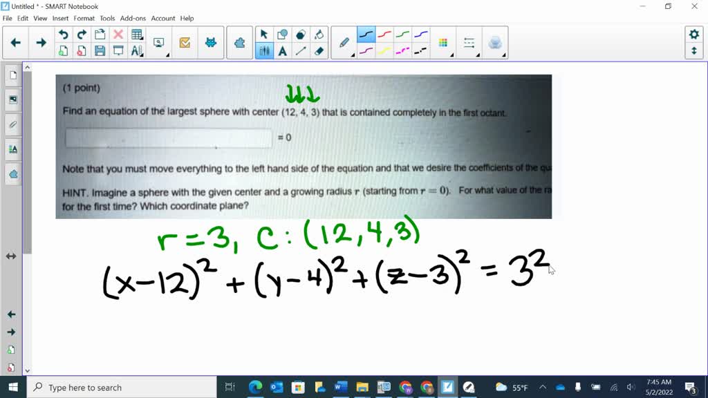 SOLVED: Problem 4. Sphere surface model fitting Suppose there are N ... SOLVED: Problem 4. Sphere surface model fitting Suppose there are N ...