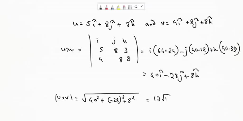 SOLVED: Find a unit vector orthogonal to the vectors Si + 8j + 3k and ...