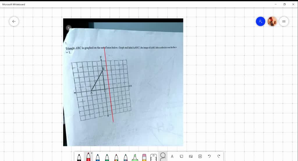 SOLVED: Triangle ABC is graphed on the set of axes below. Graph and ...