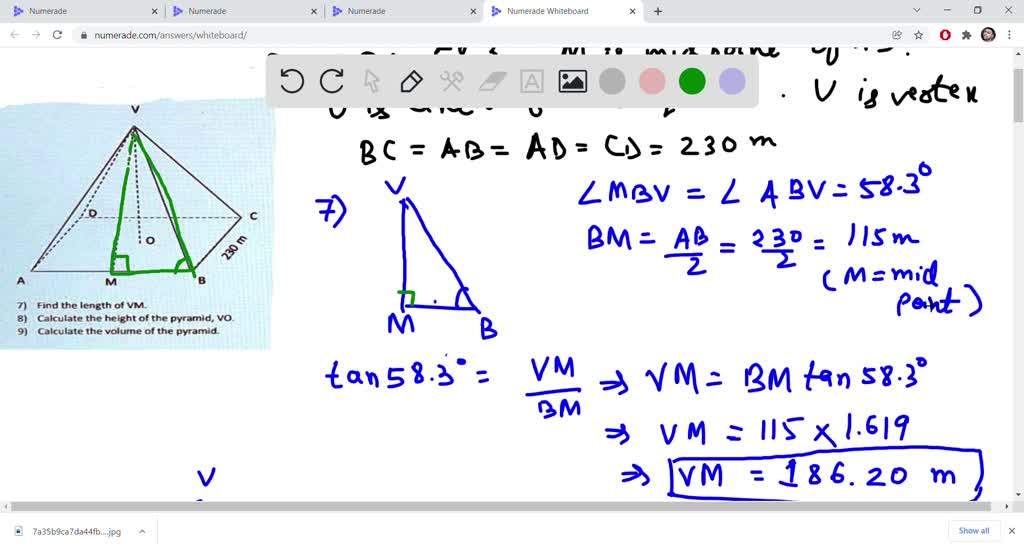 SOLVED: Referring to the Great Pyramid of Giza shown below; compute the ...