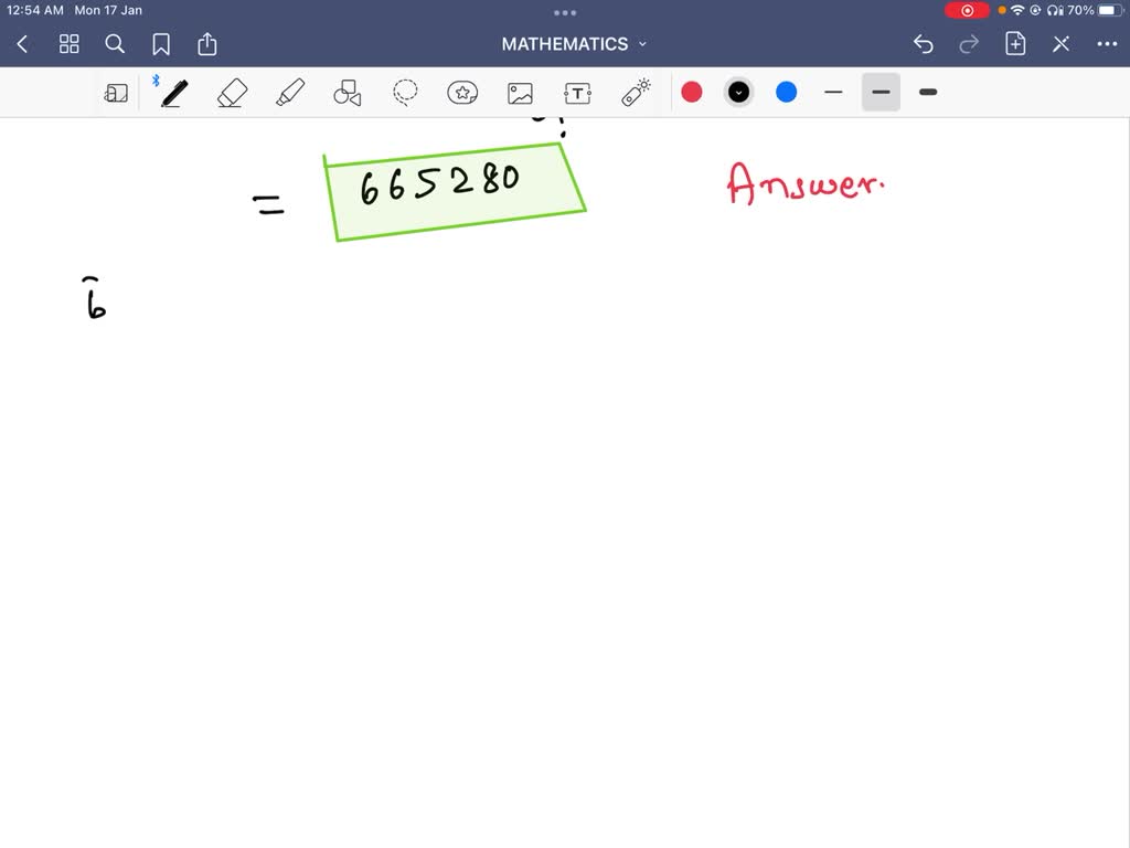 Suppose we want to choose 6 colors, without replacement, from 12 ...