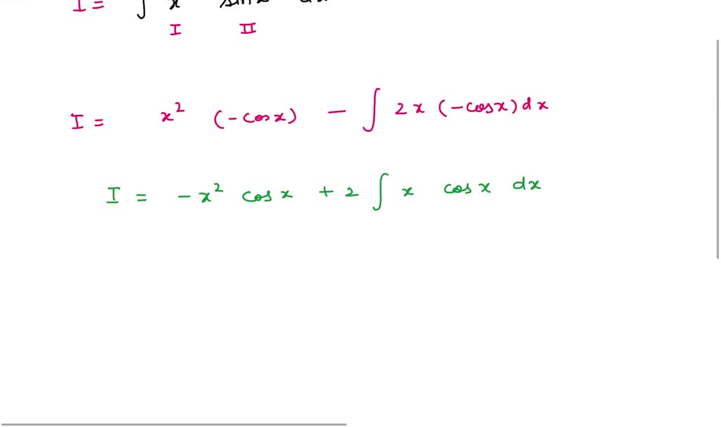 SOLVED: Solve the f x? sinx dx using integration by parts method