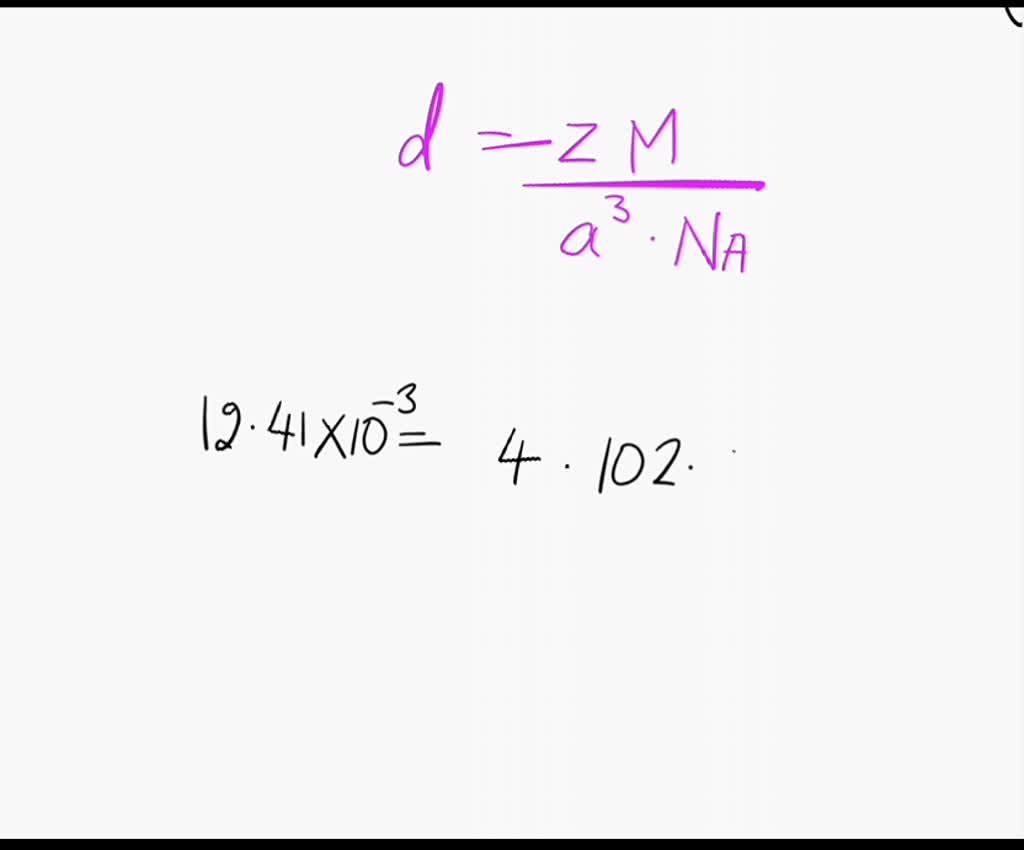 SOLVED: Rhodium has a density of 12.41 g>cm3 and crystallizes with the ...