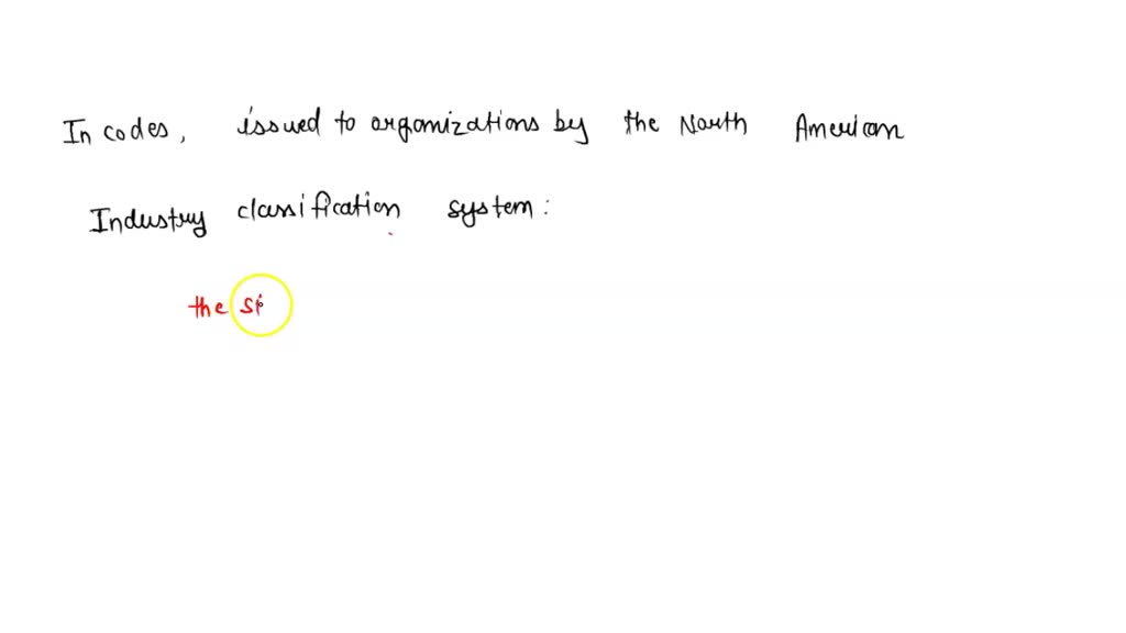 SOLVED: The North American Industry Classification System (NAICS) codes ...