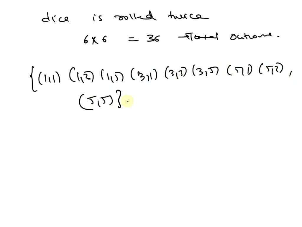 SOLVED: A single die is rolled twice. The 36 equally likely outcomes are shown to the right ...