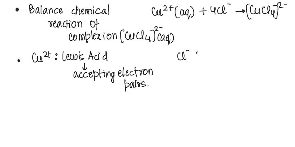 Write the chemical equation to represent the formation of the complex ...