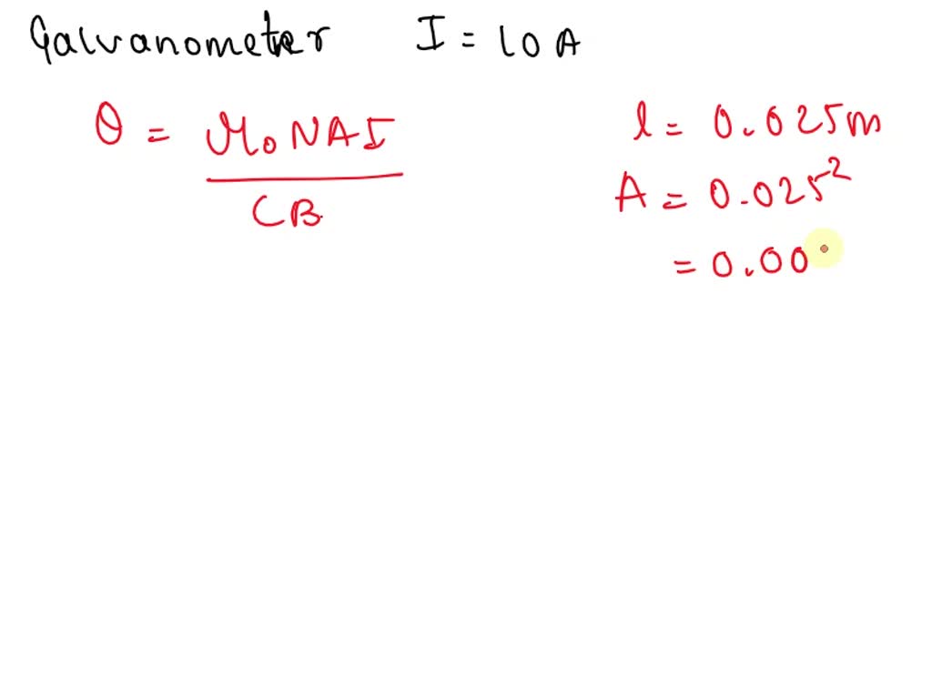 SOLVED: A galvanometer has a square coil of 200 turns with sides of ...