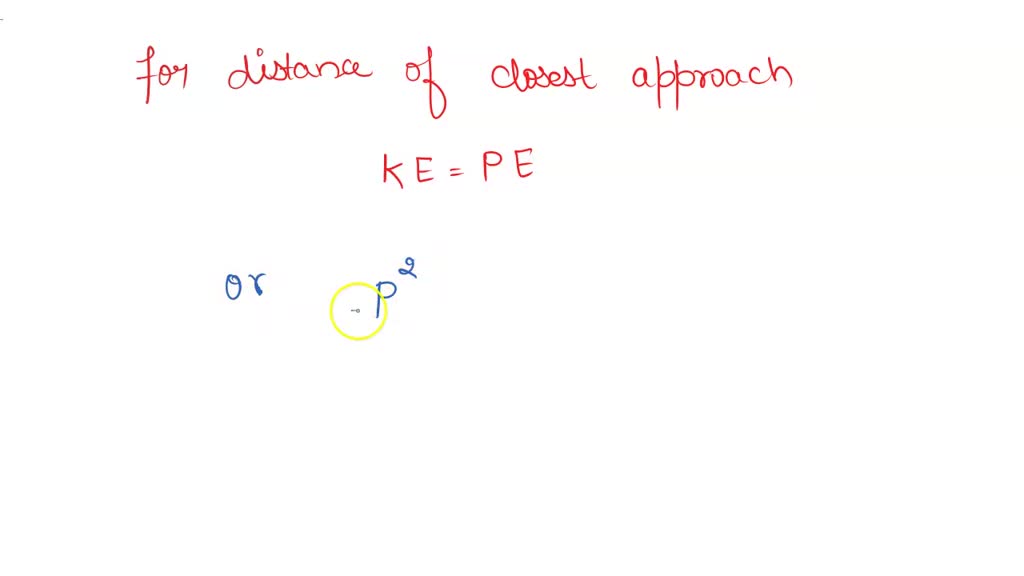 SOLVED: "The distance of closest approach of an a-particle fired ...
