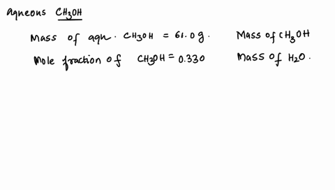 In a 650 g aqueous solution of methanol cho the mole...
