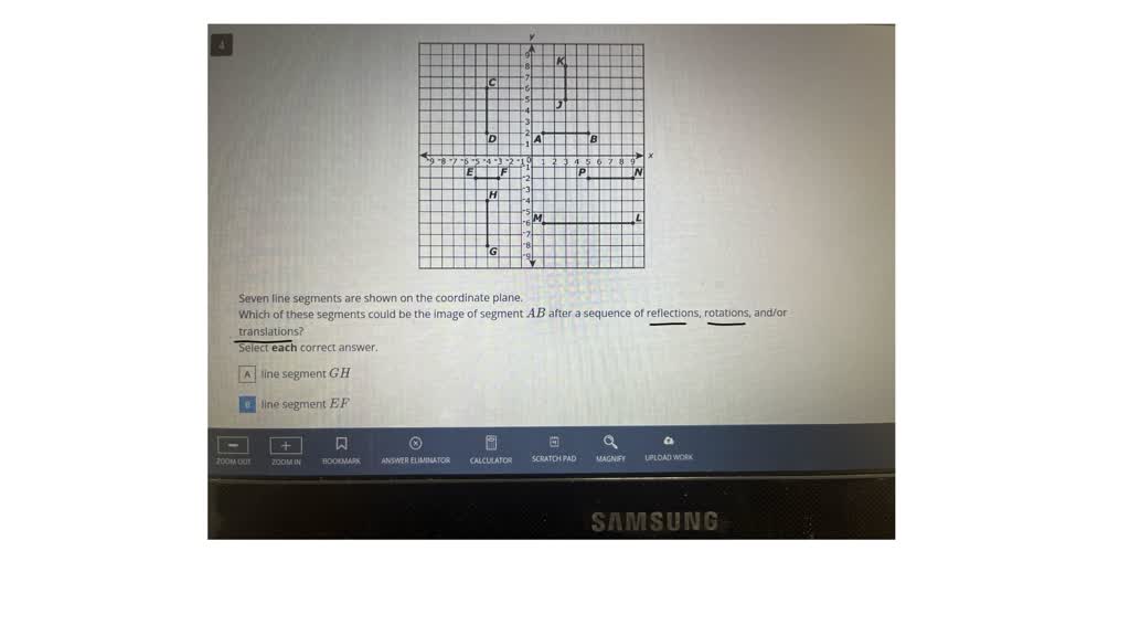 SOLVED: seven line segments are shown on the coordinate place