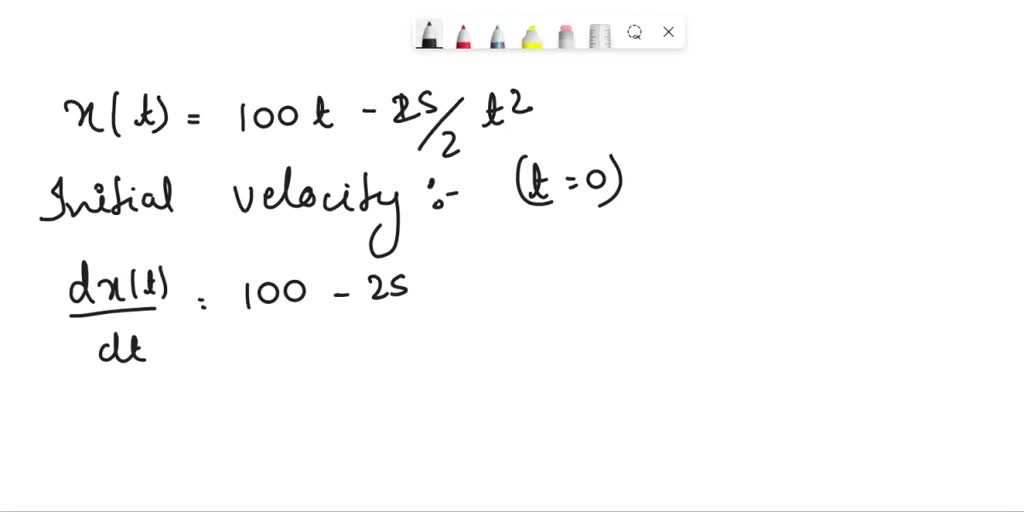 SOLVED: A missile fired from the ground level rises x meters vertically upwards in t seconds: x ...