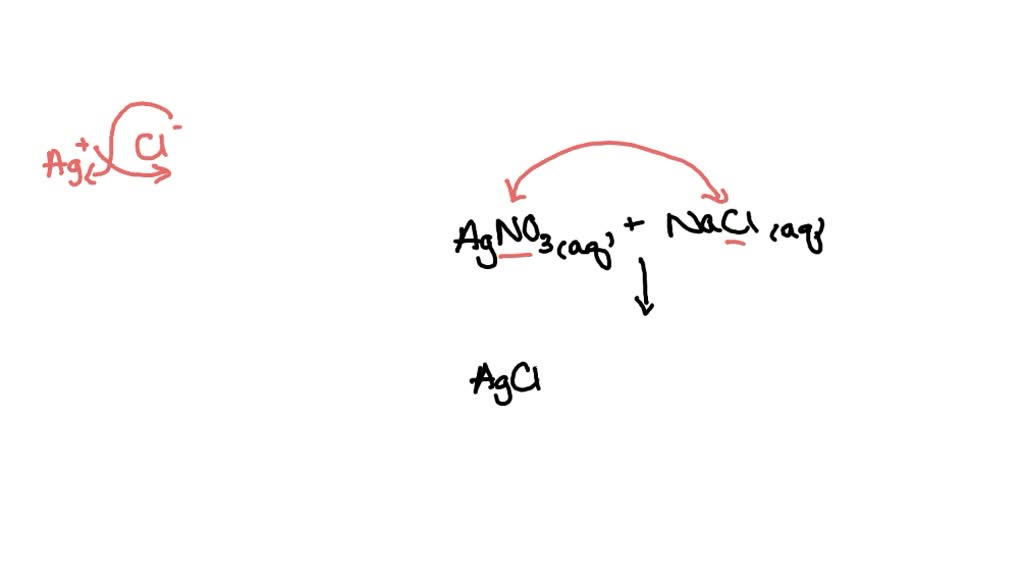SOLVED: The solutions that are mixed contain AgNO3 and NaCl. What two products can be formed by ...