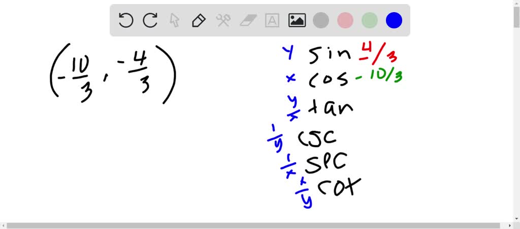 SOLVED: The terminal side of an angle θ in standard position passes through the indicated point ...