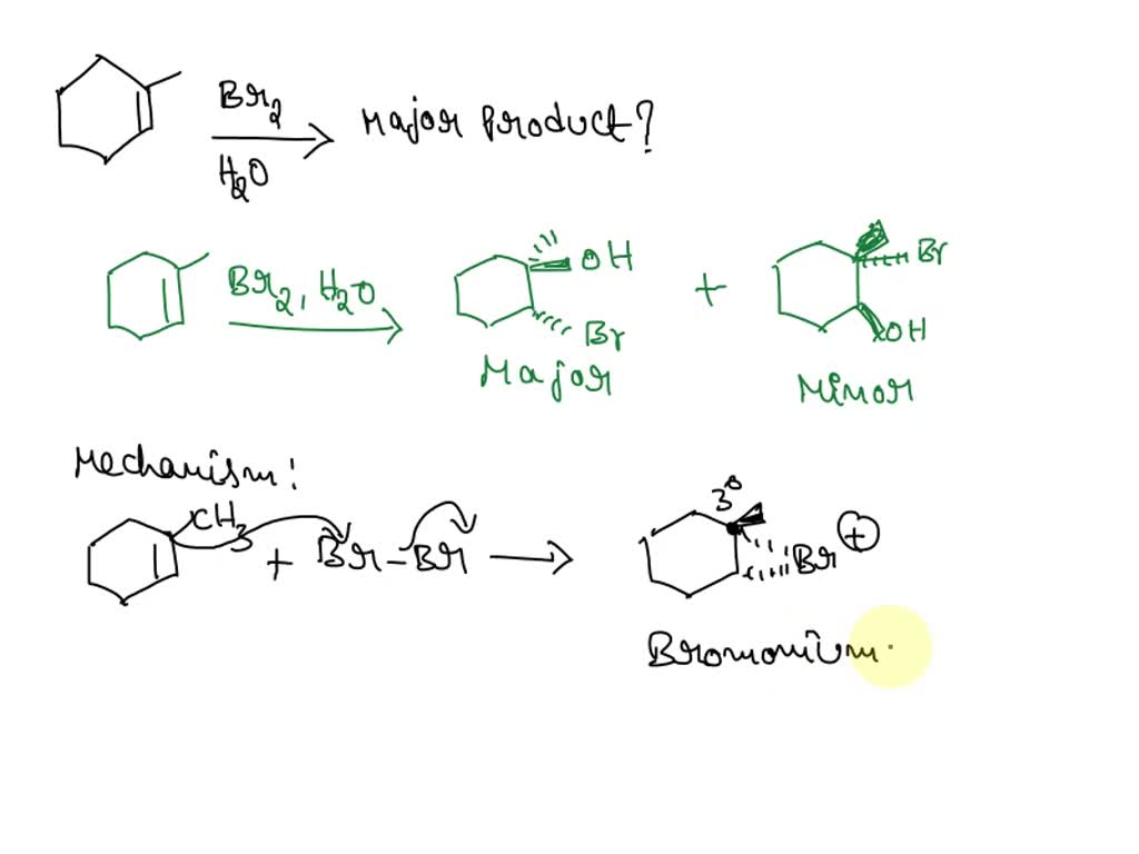 SOLVED: What is the major product of the reaction below? Draw and label ...