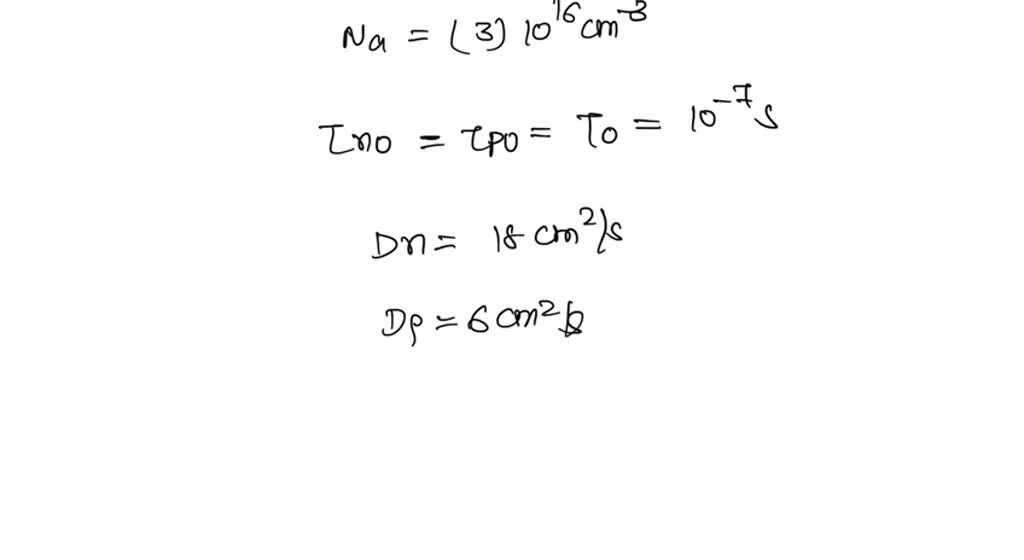 SOLVED: A short-base diode is one where the widths of the p and n ...