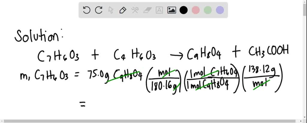 SOLVED: Aspirin (C9H8O4) is made by the reaction of salicylic acid ...