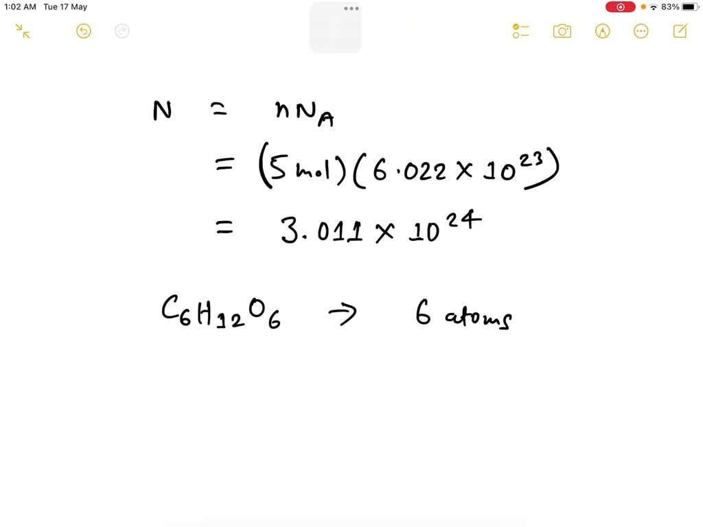 Solved The Number Of Oxygen Atoms Present In 5 Mole Of Glucose C6h12o6