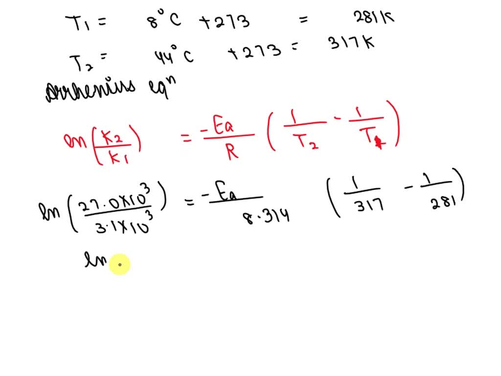 SOLVED: Calculate the activation energy, in kJ/mol, for the redox reaction Sn2+ + 2Co3+ —-> Sn4 ...