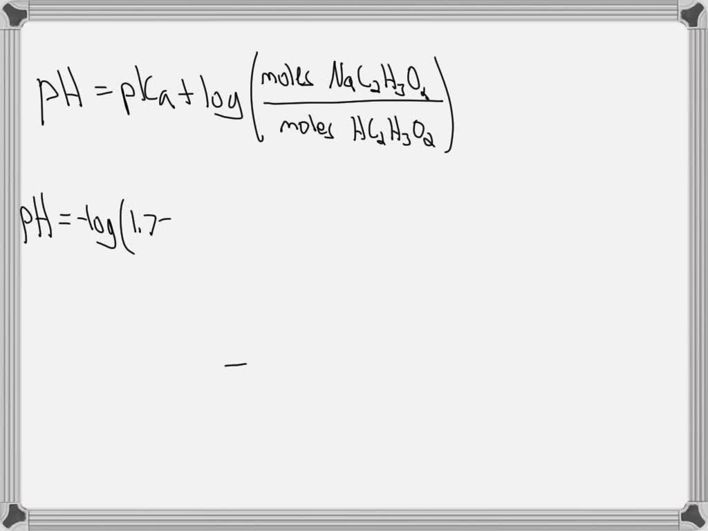 SOLVED: Calculate the pH of a solution prepared by dissolving 1.90 g of sodium acetate, CH3COONa ...