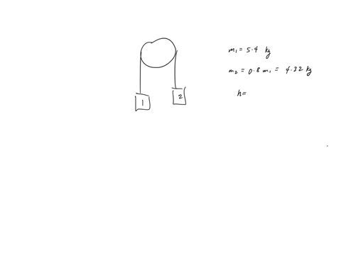 as shown in the figure below two masses m1 540 kg and m2 which has a mass 800 that of m1 are ...