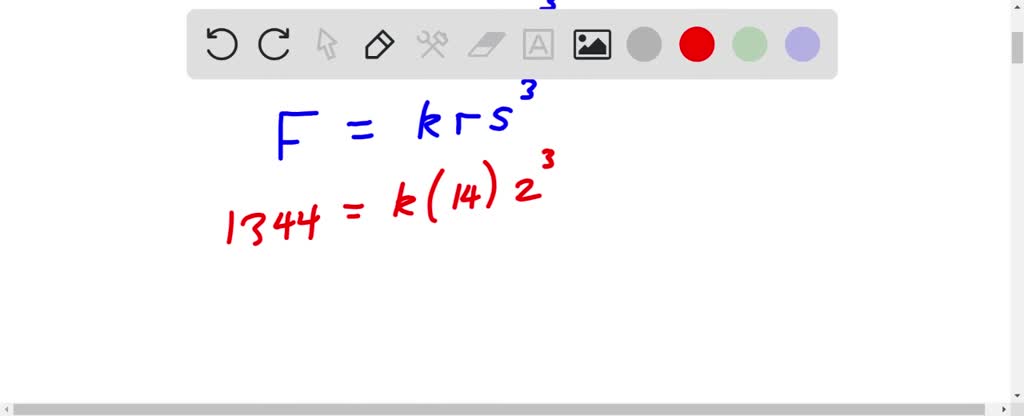 SOLVED: Find a mathematical model that represents the statement. (Determine the constant of ...