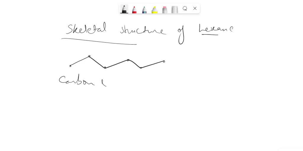Solved Draw The Skeletal Structure Of Hexane In Line Bond Or Line