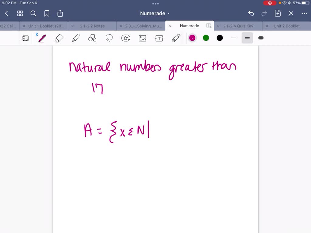 SOLVED: Write the set of natural numbers greater than 17 using the most ... SOLVED: Write the set of natural numbers greater than 17 using the most ...