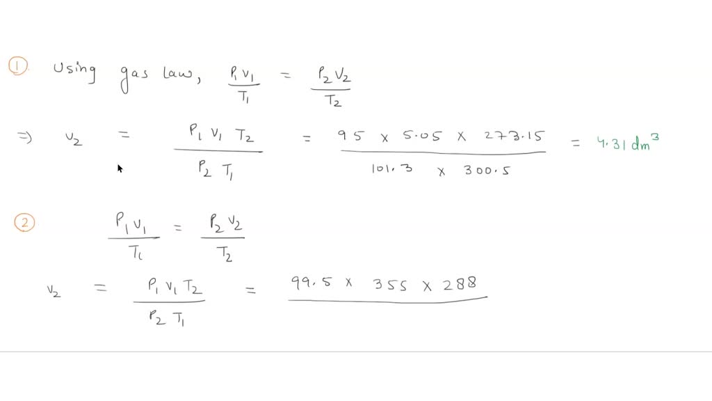 SOLVED: Directions: Solve the following combined gas law problem using GRESA method. 1. A sample ...