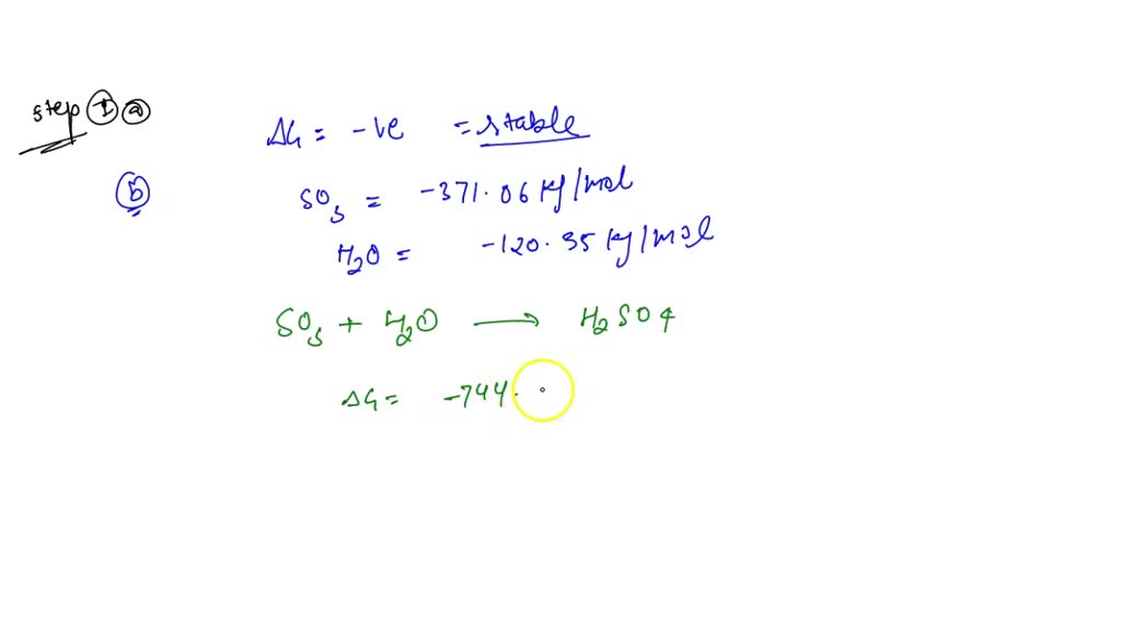SOLVED: 'SO3 + H2O -> HZSO4 Is this chemical reaction spontaneous or ...
