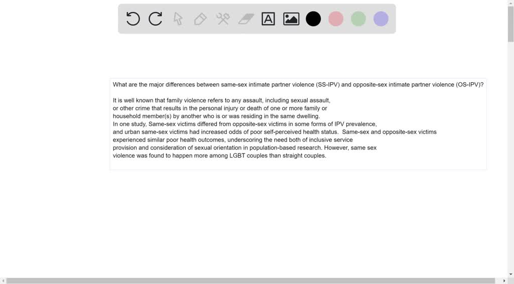 SOLVED: What is the difference between situational couple violence and ...